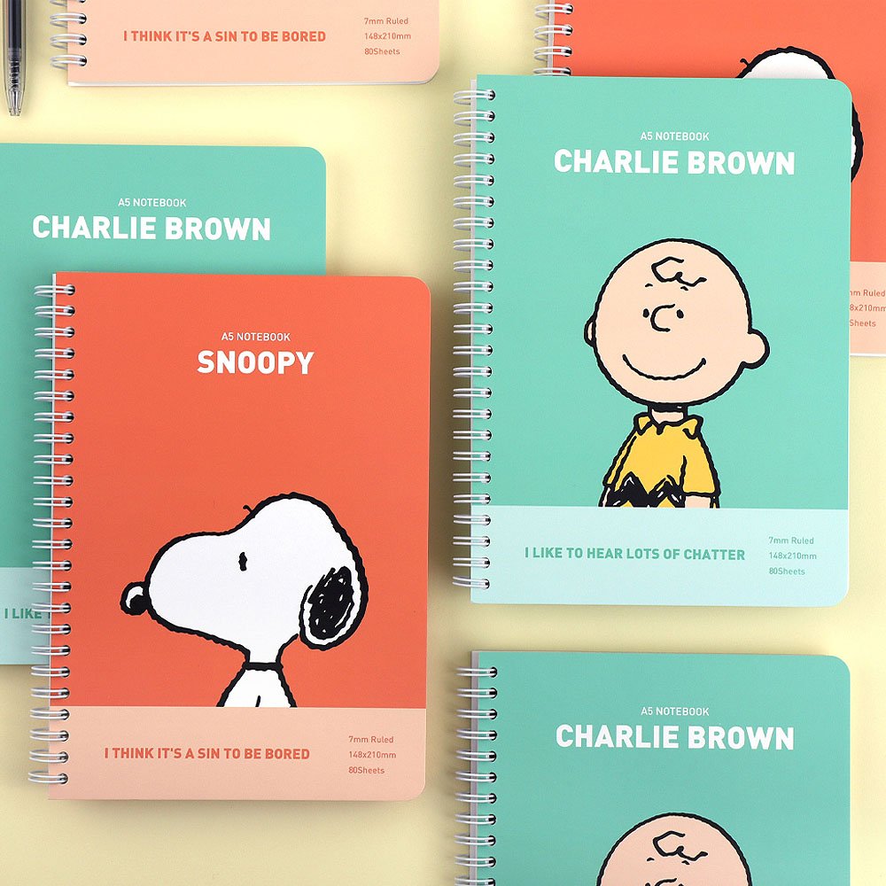 Peanuts Snoopy & Charlie Brown A5 Hard Cover Notebook – Hello Discount ...