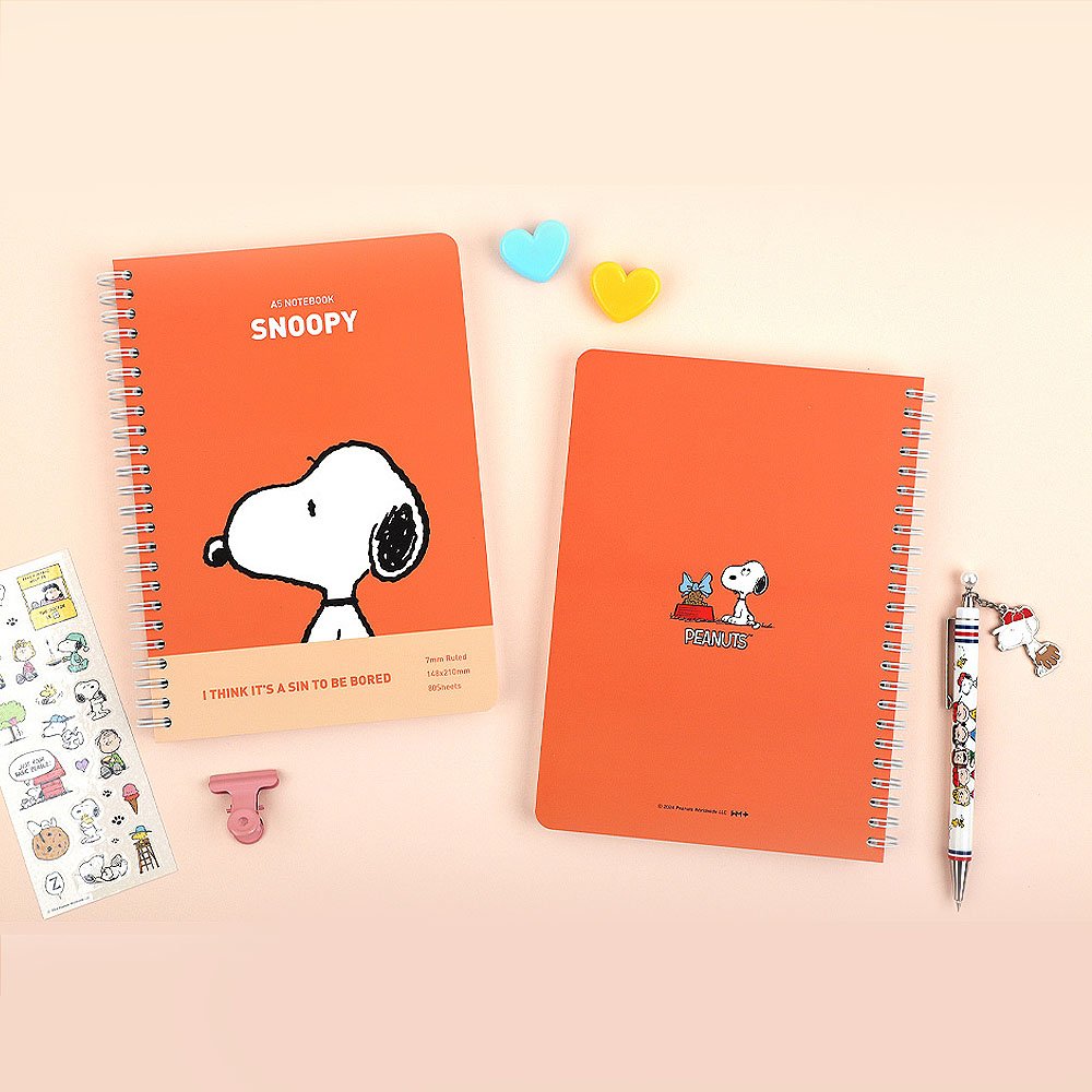 Peanuts Snoopy & Charlie Brown A5 Hard Cover Notebook – Hello Discount ...