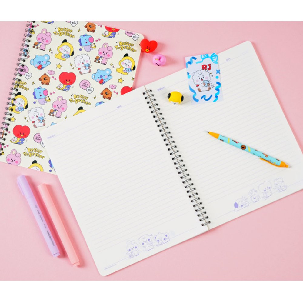 BT21 Ruled Double Spiral Notebook – Hello Discount Store