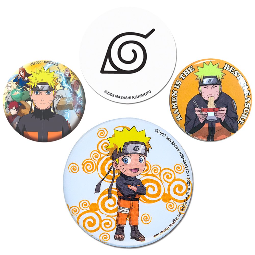 [4-in-1] Naruto Button Pin Set (3 Sizes) – Hello Discount Store